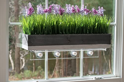 LaBrinx Designs Extra Large Suction Cup Shelf - Live Plants, Windows, and Bathrooms