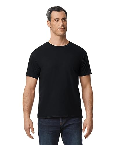 Gildan Adult Softstyle Cotton T-Shirt, Style G64000, Multipack, Black (2-Pack), Large