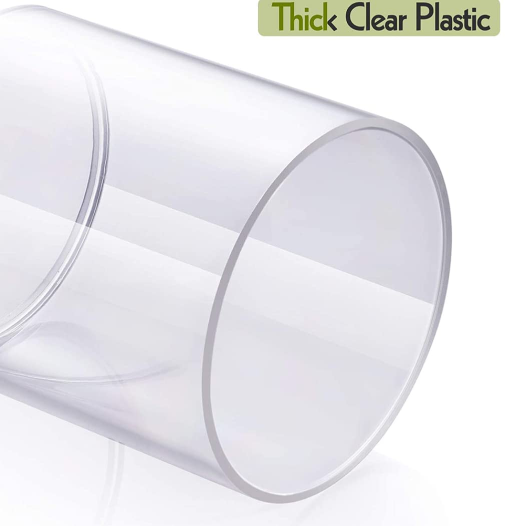 4 Pack Holder Dispenser for Cotton Ball, Cotton Swab, Cotton Round Pads, Floss - 10 oz Clear Plastic Apothecary Jar Set Storage Organization, Vanity Makeup Organizer