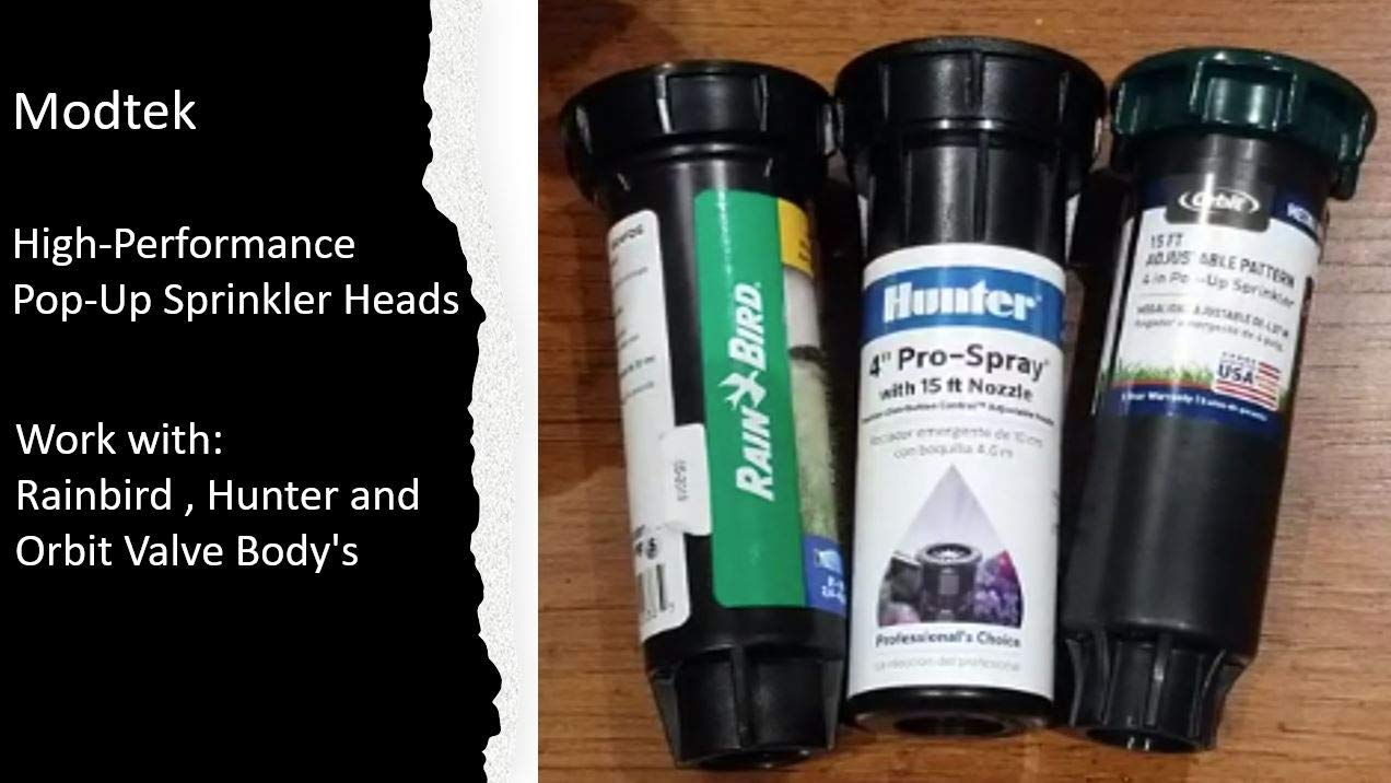 Modtek Replacement Pop UP Sprinkler Heads for RainBird, Hunter, Orbit Pop Up Sprinklers, Sprinkler Color May Vary. (5, 8AN)