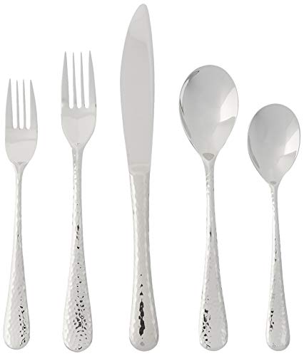 Ginkgo International Shimmer 20-Piece Stainless Steel Flatware Place Setting, Service for 4