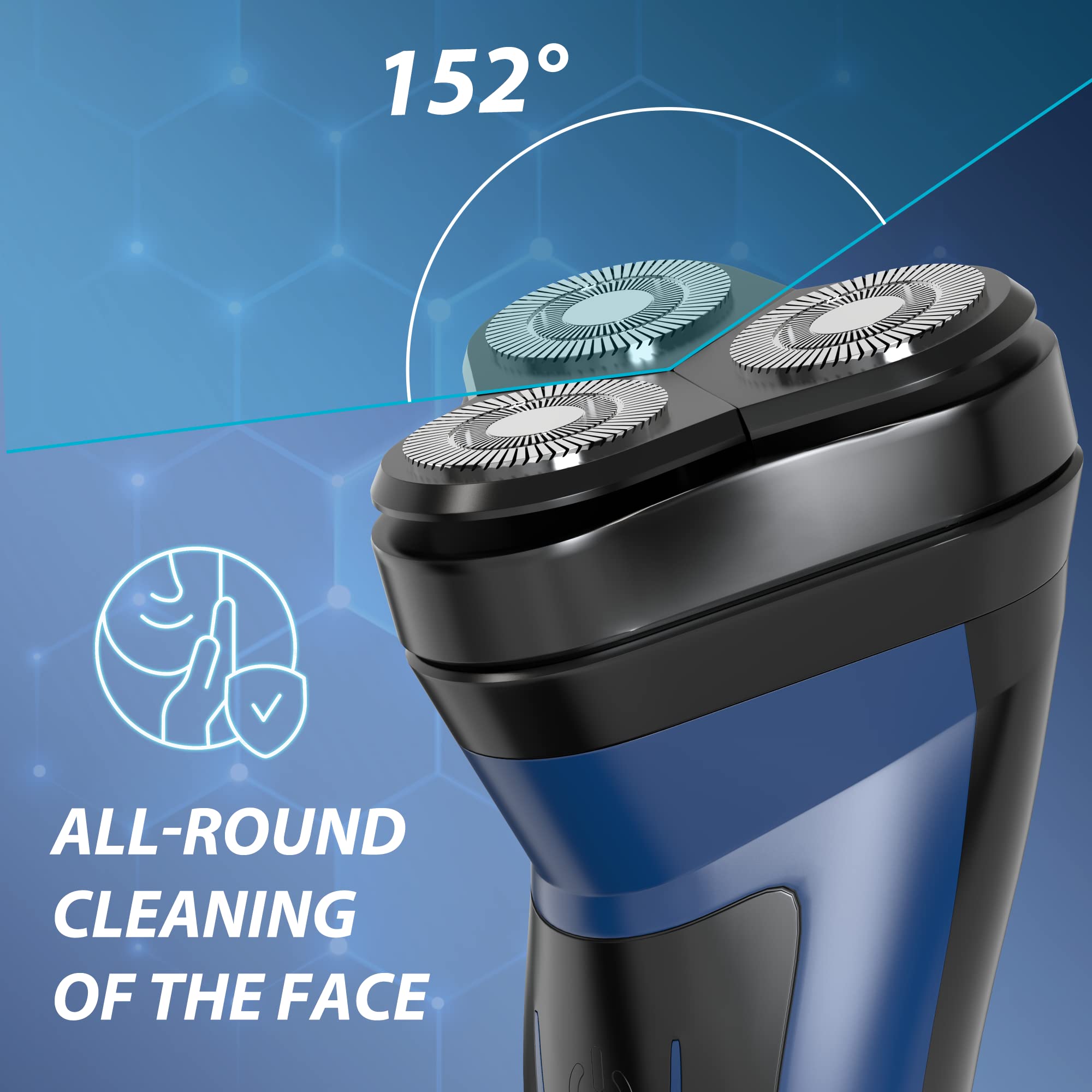 Advanced Electric Razor for Men - Rechargeable, Waterproof, and 4D Rotary for a Close, Comfortable Shave