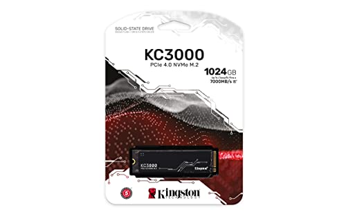 Kingston KC3000 PCIe 4.0 NVMe M.2 1024 GB SSD - High-Performance Storage for Desktop and Laptop PCs -SKC3000S/1024G