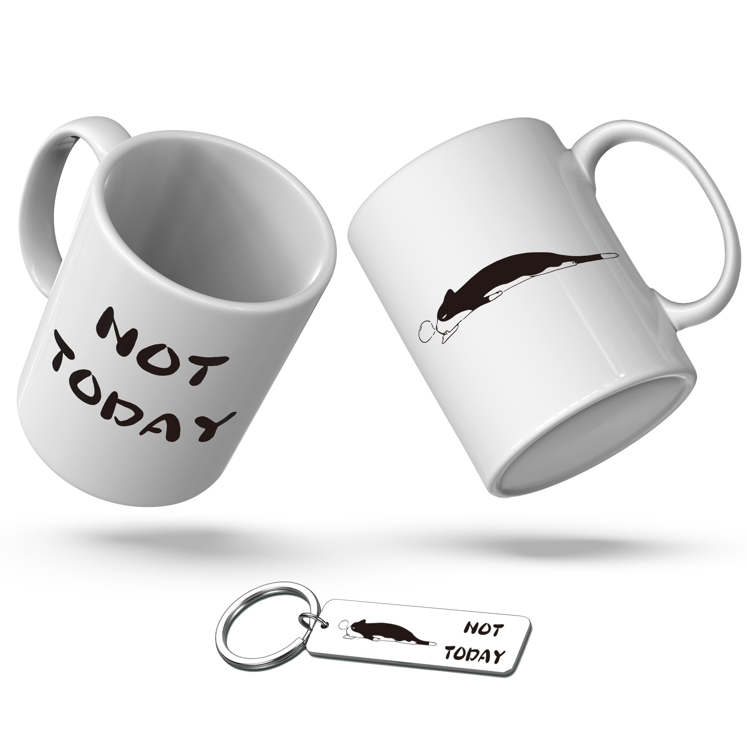 Magicaleast Not Today theme Coffee Mug and Keychain Not Today theme Funny Gift for Coworkers, Friends
