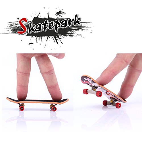CS COSDDI Mini Skateboards for Fingers - Finger Skate Boards Sport Training Props with Ball Bearings - 4pcs Finger Toys Gifts for Kids(Random Color Pattern)