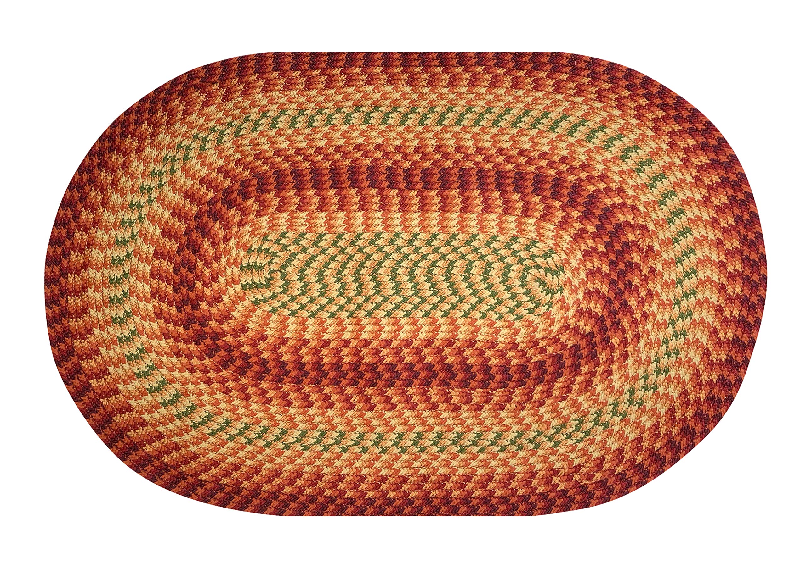 Better Trends Heritage Braid Collection is Durable & Stain Resistant Reversible Indoor Area Utility Rug 100% Polypropylene in Vibrant Colors, 24" x 36" Oval, Rust (BRHR23RU)