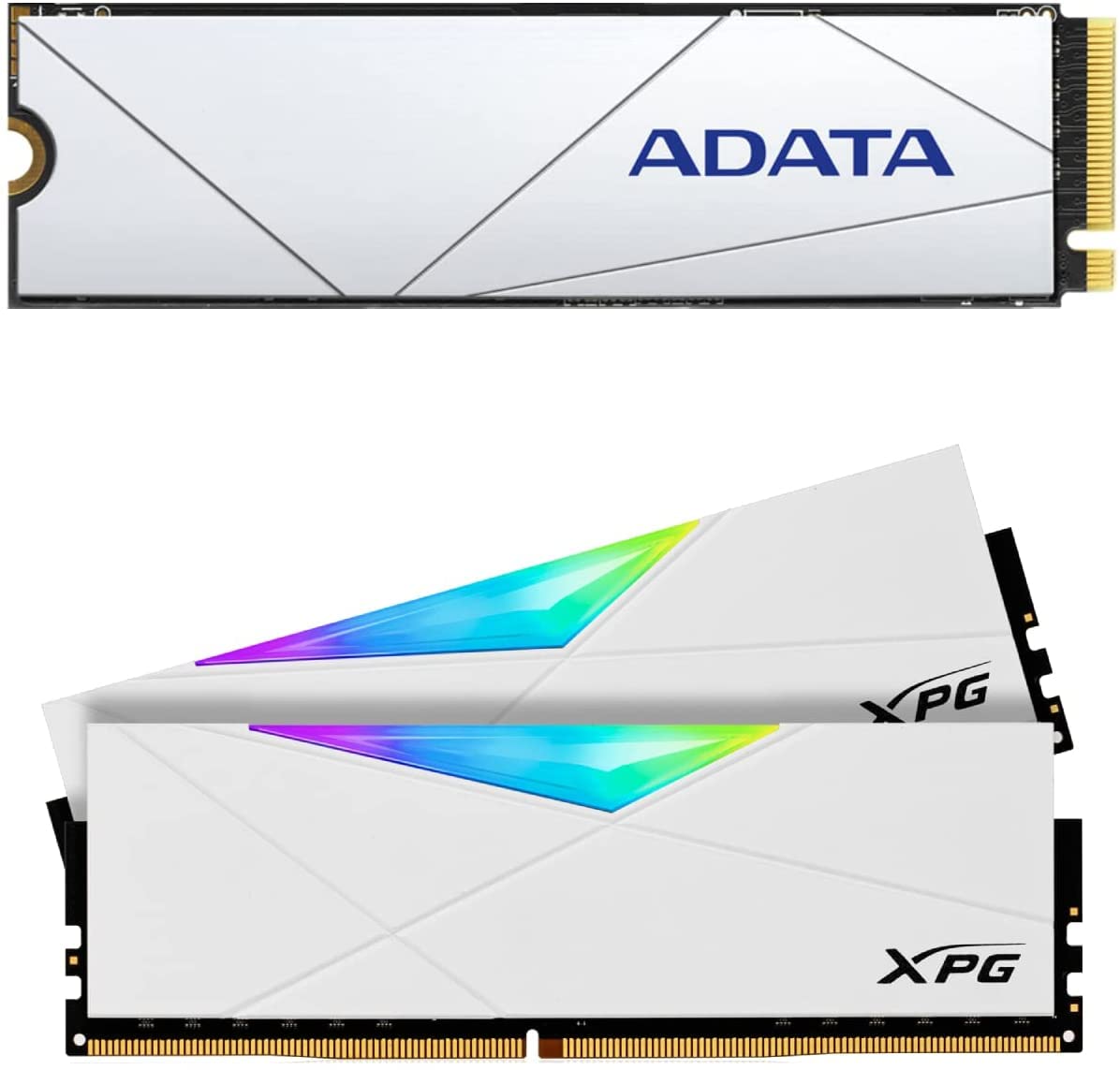 ADATA Premium SSD for PS5 1TB PCIe Gen4 M.2 2280 Gaming SSD bundle with XPG DDR4 D50 RGB 16GB (2x8GB) 3600MHz Desktop Memory White (APSFG-1T-CSUS AX4U36008G18I-DW50)