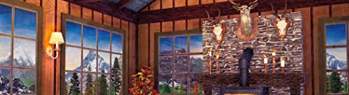 Ceaco - Rustic Lodge - Cozy Fire - 1000 Piece Jigsaw Puzzle, 27 x 20
