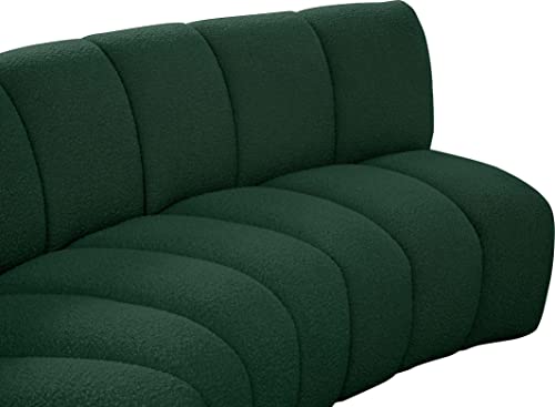 Meridian Furniture 643Green-2PC Infinity Collection Modern | Contemporary Upholstered 2pc Modular Sectional with Luxurious Deep Channel Tufting, Green, 83" W x 41" D x 32.5" H