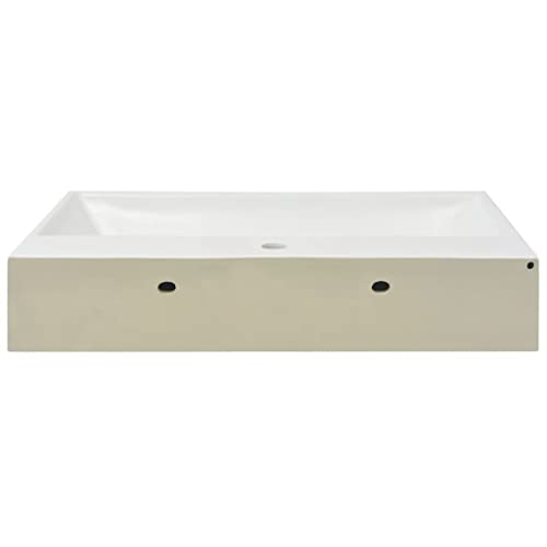 Basin with Faucet Hole Ceramic White 30"x16.7"x5.7",Modern Ceramic Basin: Artistic and Elegant for Bathroom and Powder Room Bath Fixtures,Bathroom Sinks