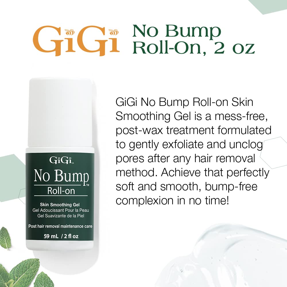 GiGi No Bump Roll-on Skin Smoothing Gel, Post-Wax and After-Shave Skin Care, Quick and Easy, 2 oz. 1-pc