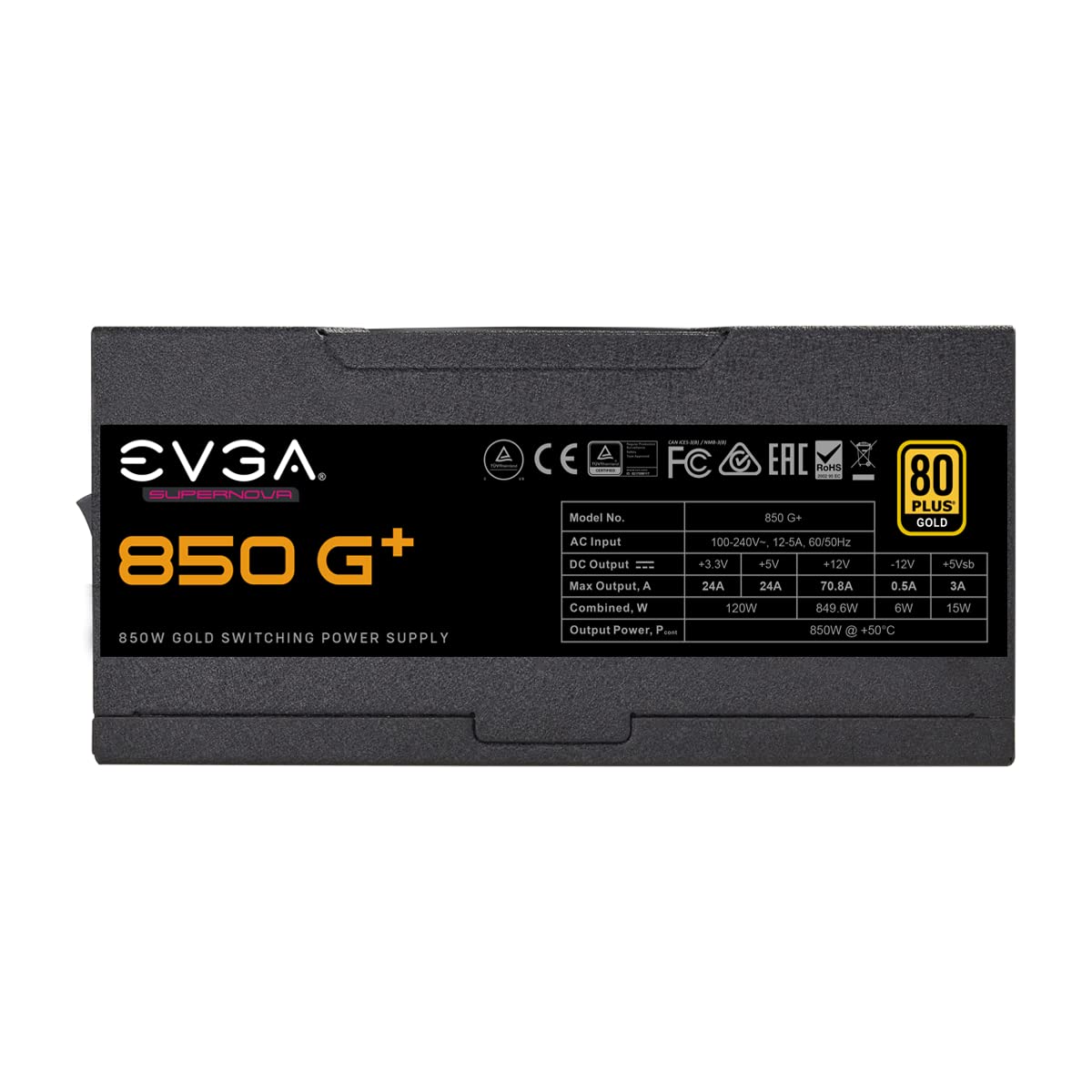 EVGA SuperNOVA 120-GP-0850-X1, 850 G+, 80 Plus Gold 850W, Fully Modular, FDB Fan, 10 Year Warranty, Includes Power ON Self Tester, Power Supply