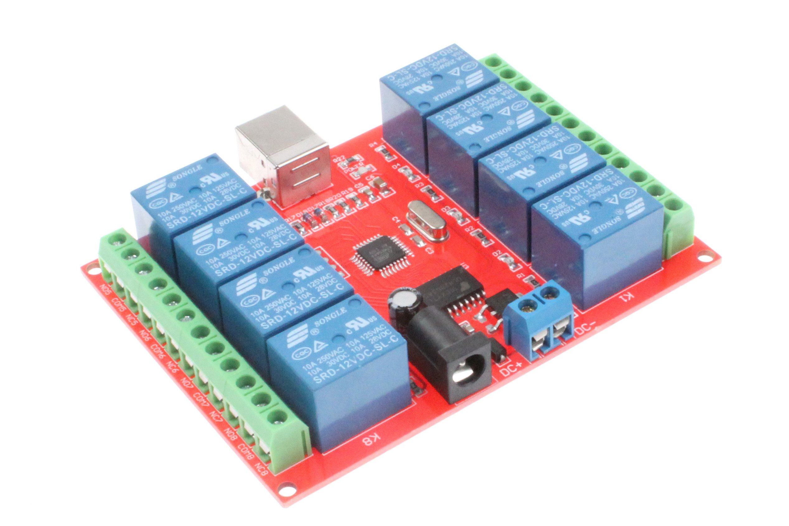 NOYITO 8-Channel 12V Computer USB Control Switch Relay Module Drive-Free Relay Module Plug and Play Suitable for PC Smart Controller