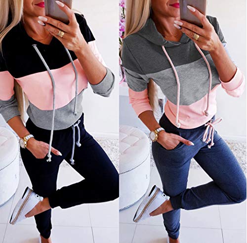 Cegduyi Women's Loose Striped Long Sleeve Crop Top Pullover Sweatshirt Autumn Hoodies Tops Blouse