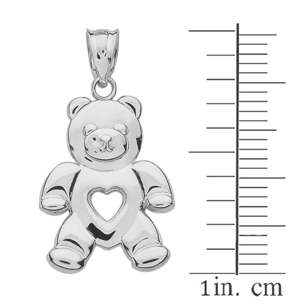 925 Sterling Silver Love Teddy Bear Charm Pendant