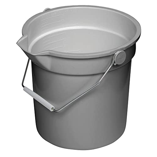 Continental Huskee® Buckets, 14 Quart, Gray, Pack Of 6