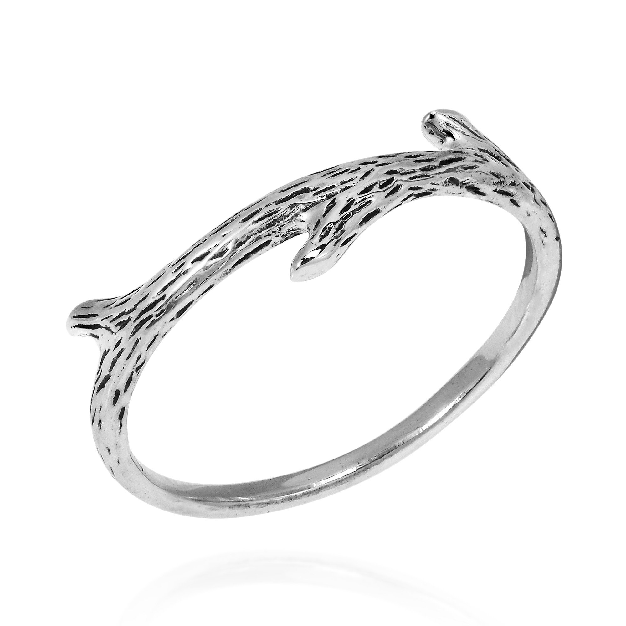 AeraVida Everyday Nature's Tree Branch .925 Sterling Silver Ring (7)