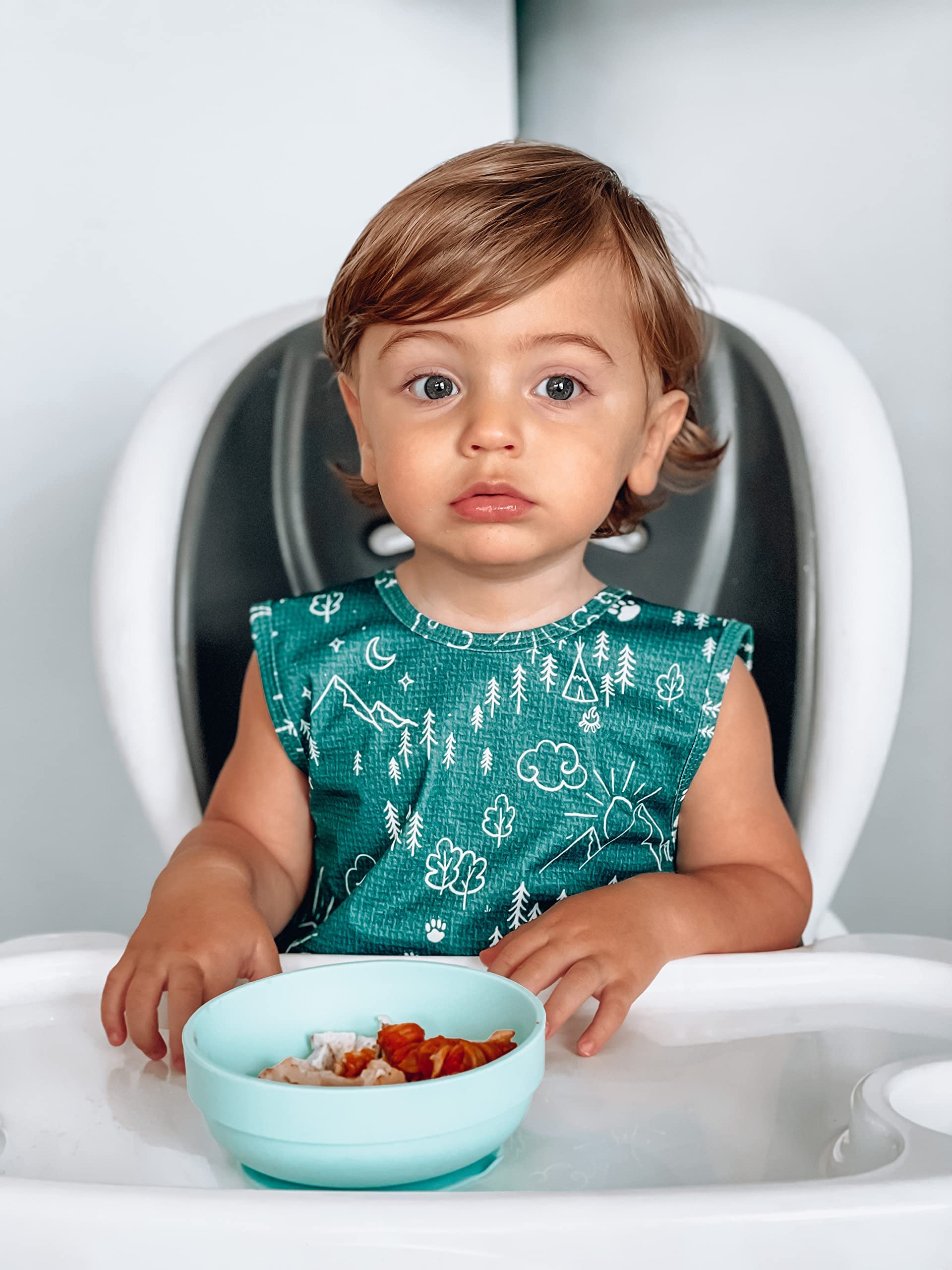 BapronBaby Pine Forest Bapron - No Neck Tie Safer Bib for Baby & Toddler - Soft Waterproof Stain Resistant - Machine Washable - Sz Baby/Toddler 6m-3T