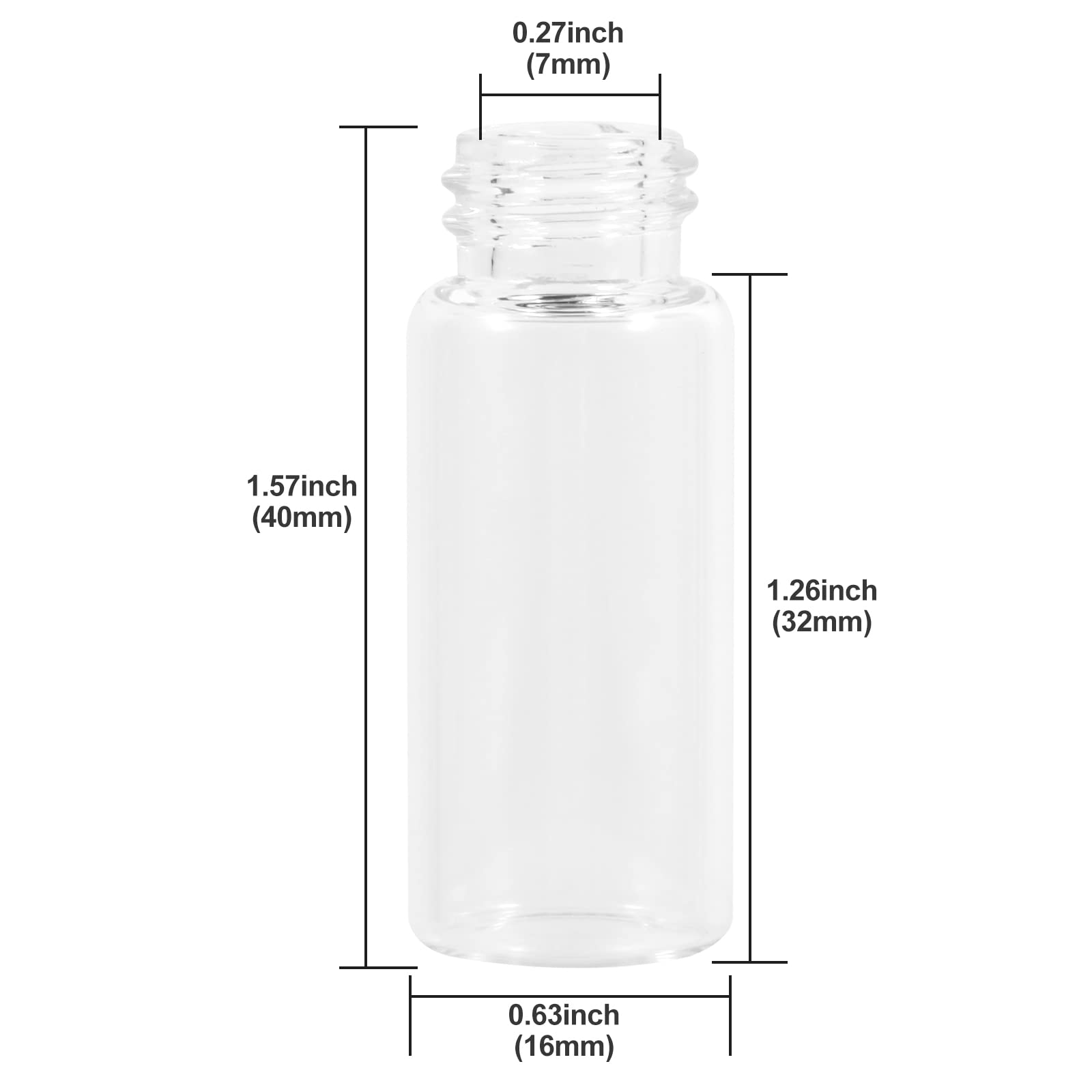 Cadbibe 4ml Clear Glass Vials with Screw Caps and Plastic Stoppers, 1 Dram Small Liquid Sample Vial, Leak-Proof Vial, 12PCS