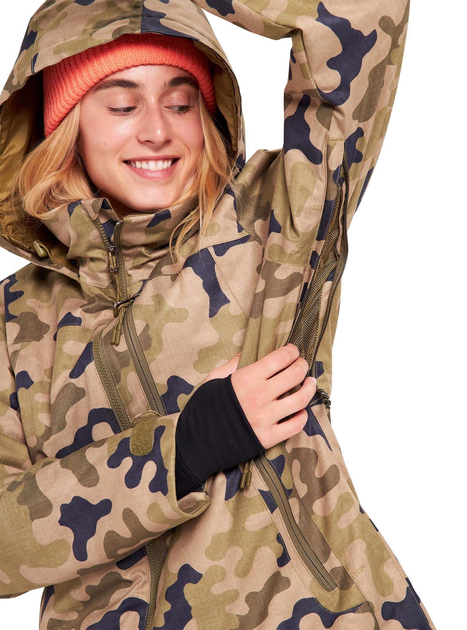 Burton Women's Standard Lelah Jacket, Martini Olive Terra Camo, Medium
