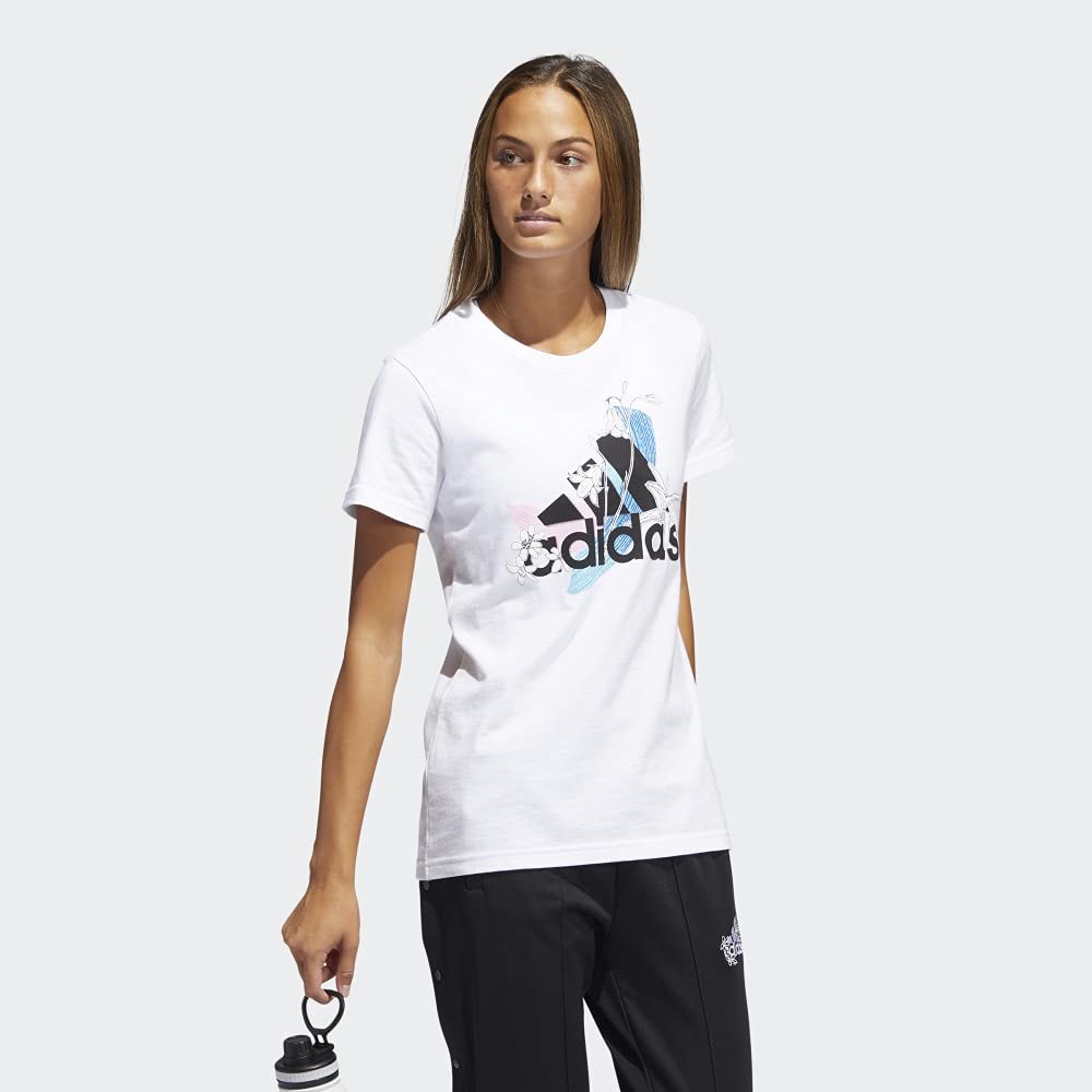 adidas womens Nini Graphics Tee White Large