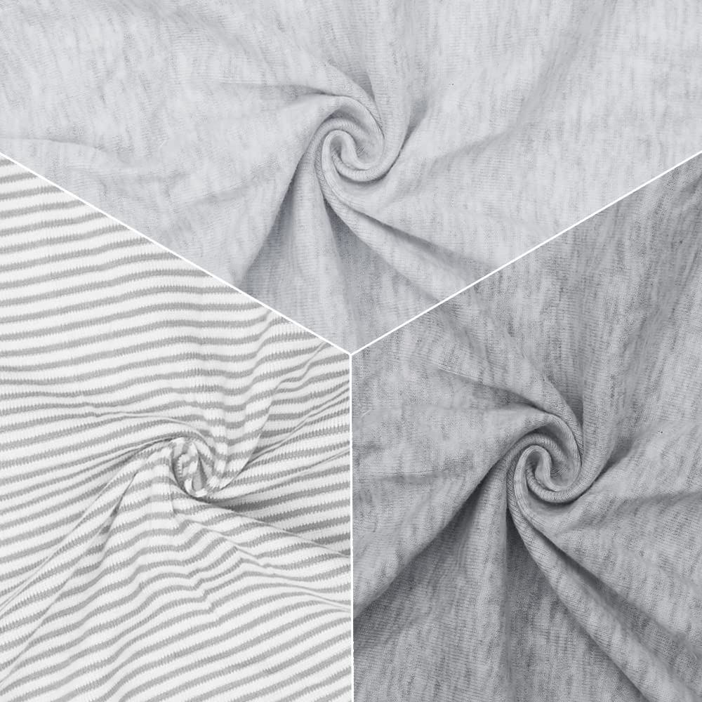 Adjustable Baby Cotton Swaddle, Ultra Soft Newborn Cozy Receiving Blanket by BlueSnaill (3 Pack,0-3 Month)(Gray)