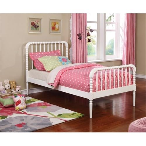 Rosebery Kids Traditional Solid Wood Twin Spindle Bed in White