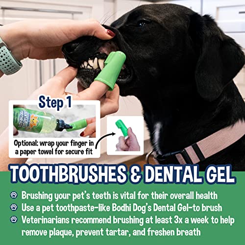 Gentle Disposable Dog Toothbrushes | Soft High Grade Finger Toothbrush with Silicone Bristles for Pet Dental & Oral Care Teeth & Gum