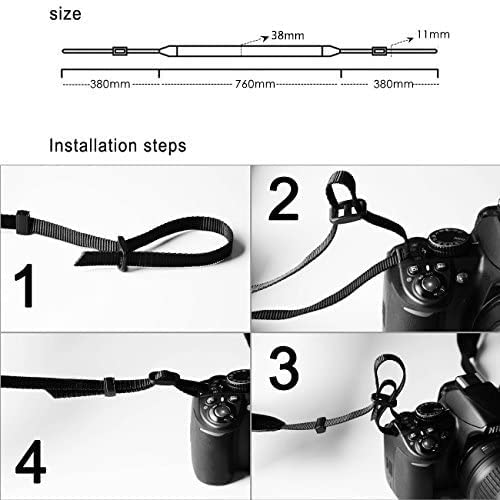 Wolven Pattern Canvas Camera Neck Shoulder Strap Belt Compatible With All DSLR/SLR/Men/Women etc, Yellow