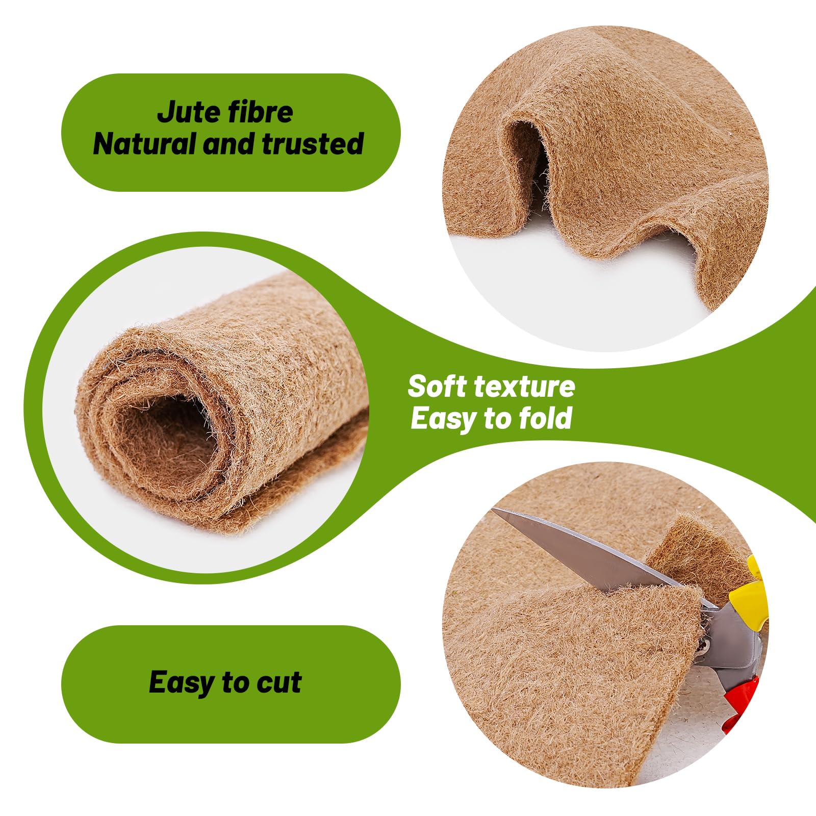 U0U 2 Pieces Worm Blanket Worm Bin Blanket,2 x 2Ft Worm Blankets Subpod,Degradable Jute Fibre Worm Blanket for Compost Bin,Worm Farm Compost for Keep Worms Dark and Moist