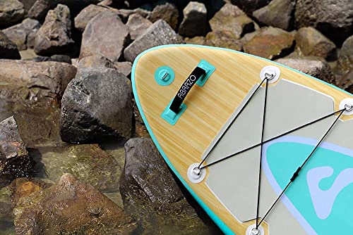 Abrazo Namaste Yoga Inflatable Stand Up Paddle Board for Adults - with Non-Slip Yoga Mat Surface, Includes SUP Accessories: Paddle, Patch Repair Kit, Hand Pump, SUP Leash, and SUP Backpack