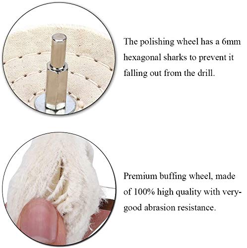 ANWTOTU Polishing Buffing Wheel for Drill - 8Pcs, Polishing Wheel Kit with 1/4 inches Hex Shafts for Manifold/Aluminum/Stainless Steel/Chrome