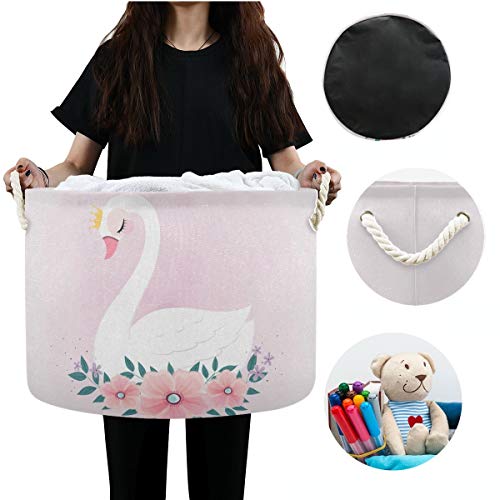 Large Storage Basket for Toys Cute Swan Storage Bin Box Kids Laundry Hamper for Nursery Clothes, Toys, Books, Home Decor