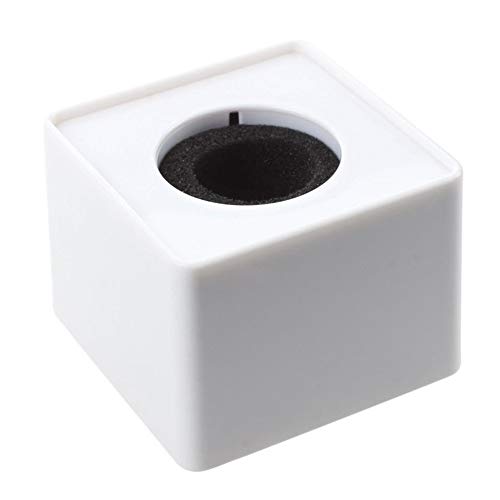 ABS Portable Square Cube Shaped Interview Mic Microphone Logo Flag Station Logo Superior Live Microphone DIY (White)