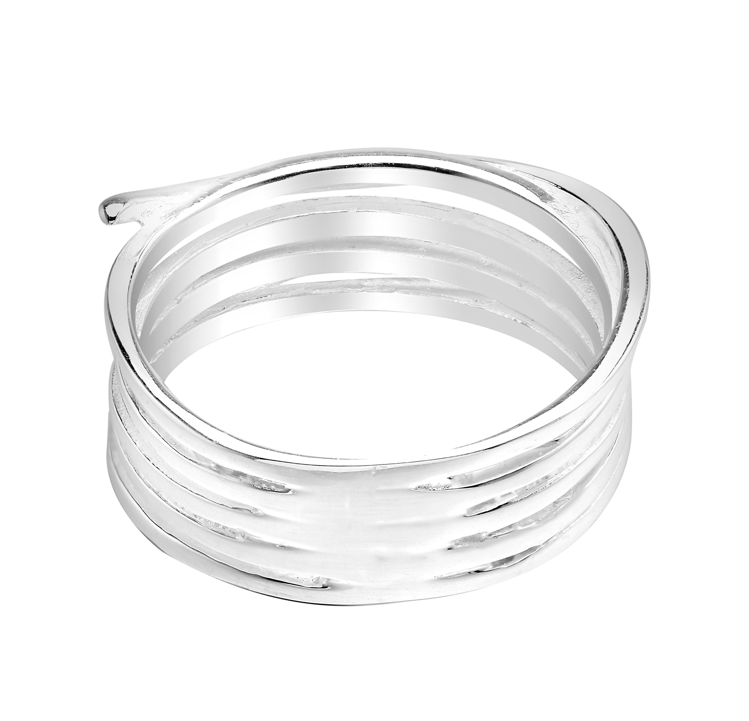 AeraVida Modern Endless Waves Wrap .925 Sterling Silver Ring (8)