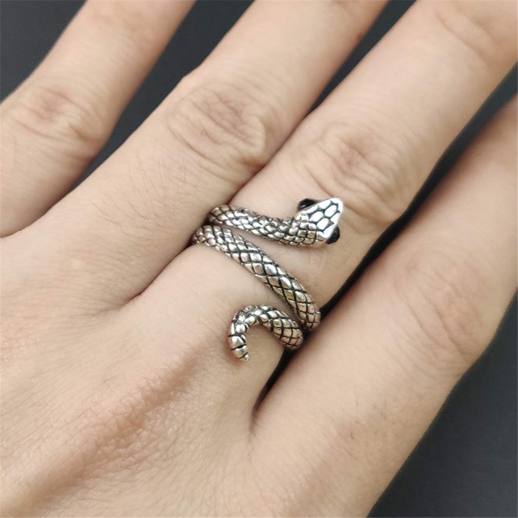Ai.Moichien Snake Shape Ring Rhinestone 925 Silver Women Personalized Vintage Joint Finger Jewelry