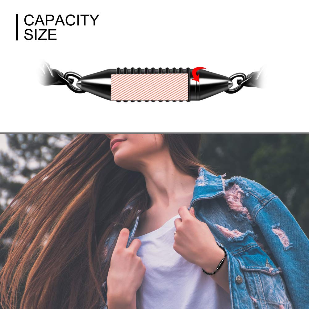abooxiu Cremation Bracelet Men Women Memorial Urn Bracelet for Ashes Memorial Jewelry Ashes Holder Keepsake Adjustable Link Black Silver