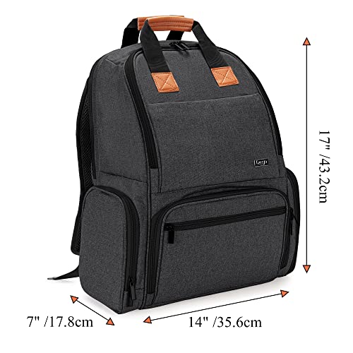 LUXJA Breast Pump Backpack with Pockets for Laptop and Cooler Bag, Pump Bag for Working Mothers (Fits Most Major Breast Pump), Black