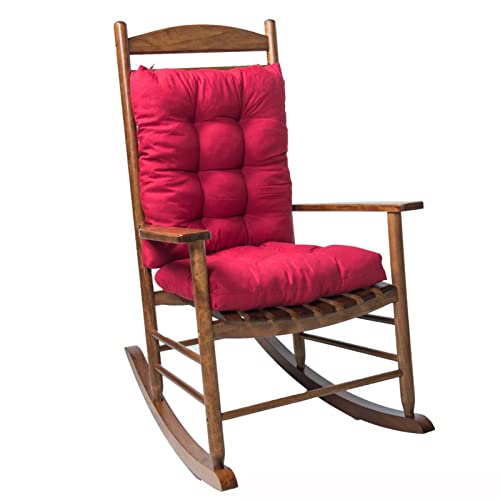 HERMJ Rocking Chair Cushion Non Slip Glider Rocker Seat Pad and Back Rest 2 Piece Set Upper Lower with Ties 17"x17"and Seat Back 21"x17"