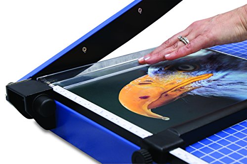 United T15 Office-Grade Guillotine Paper Trimmer, 15.4" Cut Length, 15 Sheet Capacity, Blue