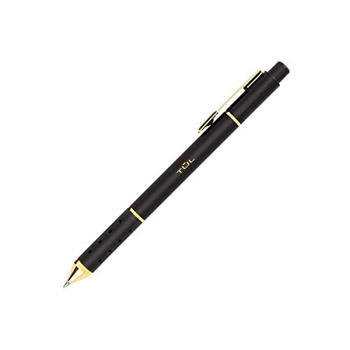TUL GL Series Retractable Gel Pens, Mixed Metals, Medium Point, 0.7 mm, Black Barrel, Black Ink, Pack of 4 Pens
