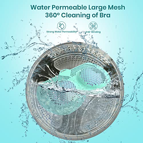 Extra Large Laundry Bag for Delicate Bra Washing Bag, 360° Cleaning Bras Silicone Laundry Science Bag, Lingerie Wash Bag for Underwear Brassiere Protection Bra Washing (Green)