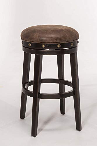 Hillsdale Benard Backless Swivel Counter Stool Height, Brown