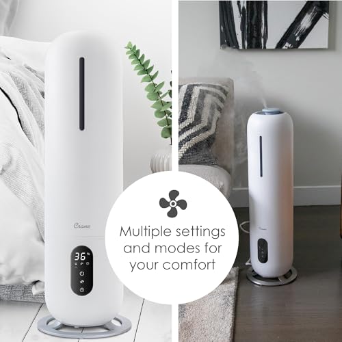 Crane Ultrasonic Cool Mist Tower Humidifier, 2 Gallon,White,EE-6917