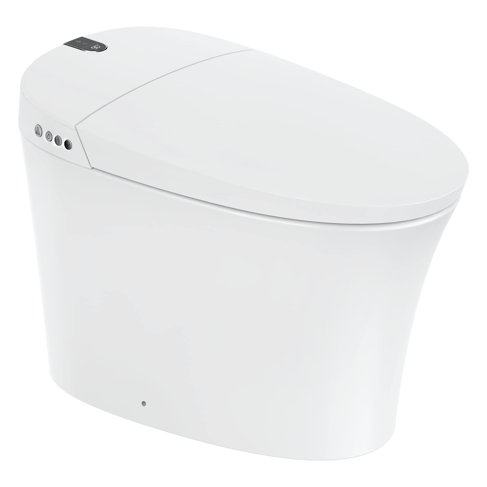 Elongated Smart Bidet Toilet Seat with Dual Flushing - One Piece Heated Toilet Seat Air Dryer - Tankless Toilet Bidet with 6 Levels of Seat and Wind Temperature