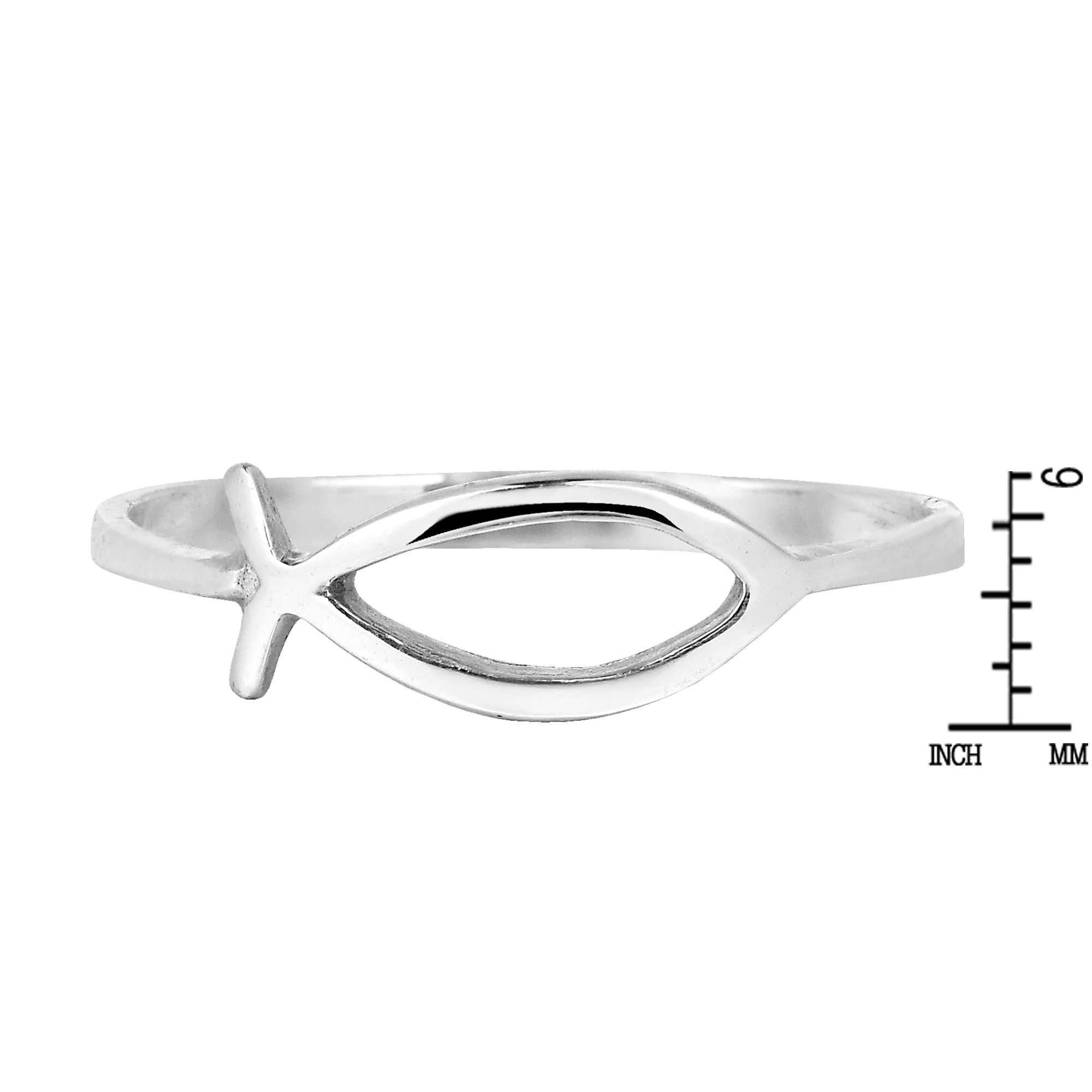 AeraVida Simplistic Plain Ichthys Christian Fish Sterling Silver Everyday Ring | Statement Fashion, Promise ring, Couple Unisex Ring | Jewelry Gift for All Occasions | Size 9