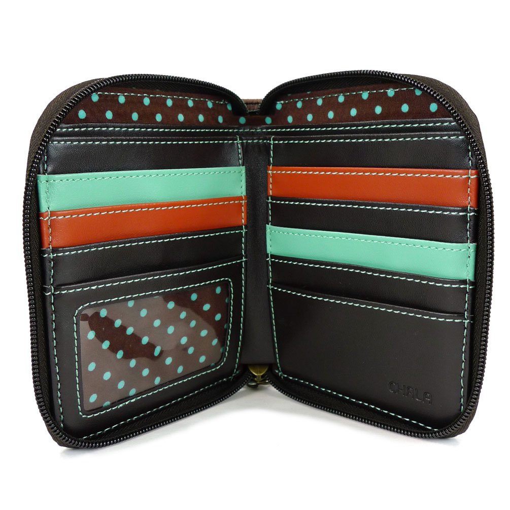 CHALA Charming Deluxe Wallet with Credit Cards Slots, Wristlet, Wallet for Dog Lovers (Pitbull Bulldog)
