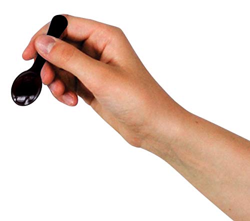 Gmark 100pc 3-Inch Taster Spoons Plastic Mini Spoons Black Clear Best for Chocolate Coffee flavor Ice Cream Spoons Dessert Spoons Black 1 Box Set GM1002H