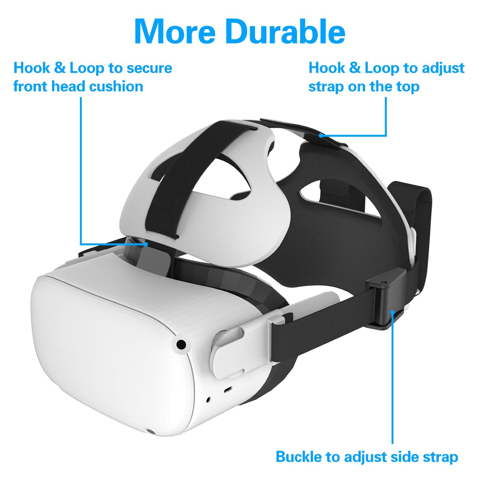 COSOOS LED Headlamp & Oculus Quest 2 Head Strap, Adjustable, Lightweight, Battery Powered, 1.6 Ounces