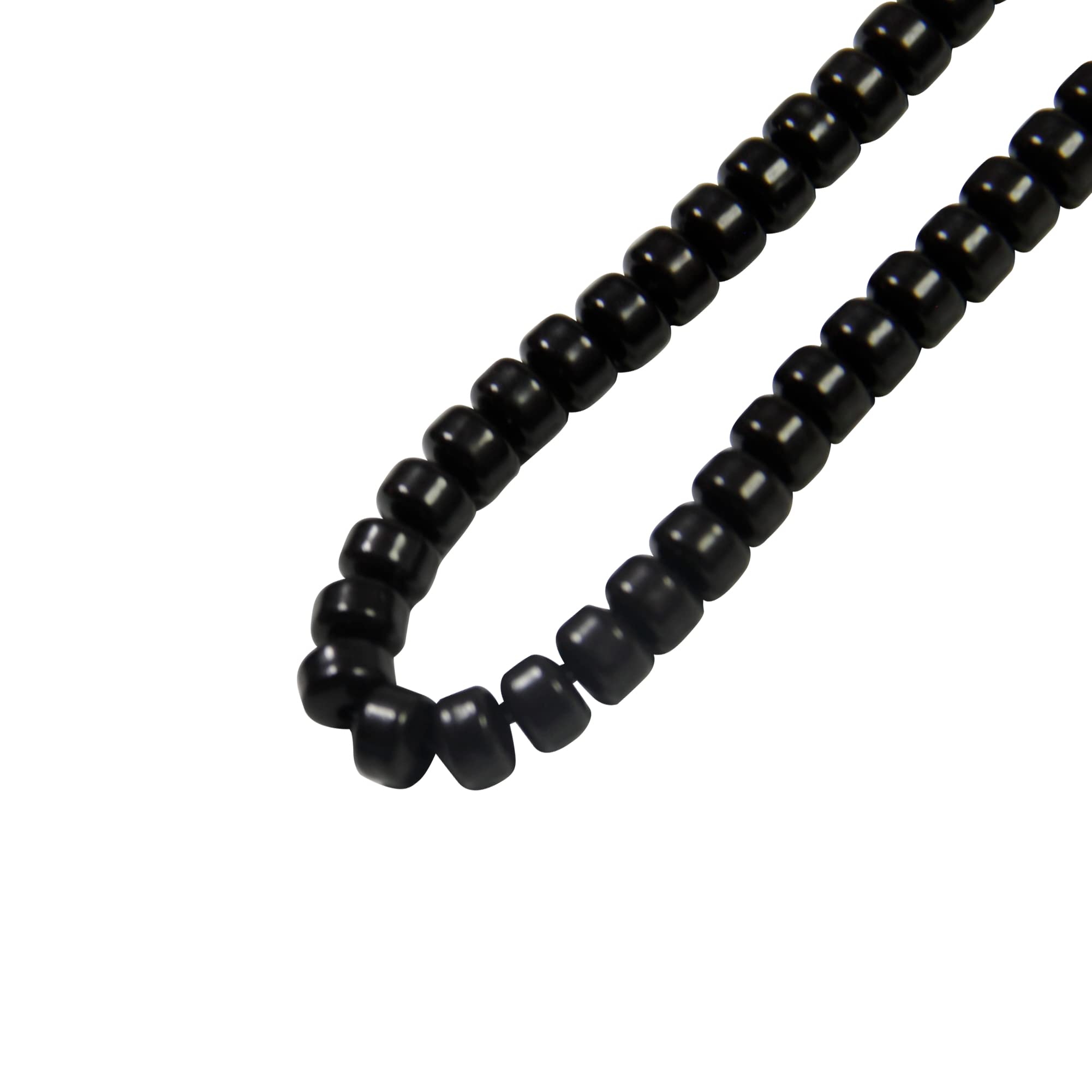 99 Count Circle Black Plastic Rosary Prayer Dikr Beads with Sections